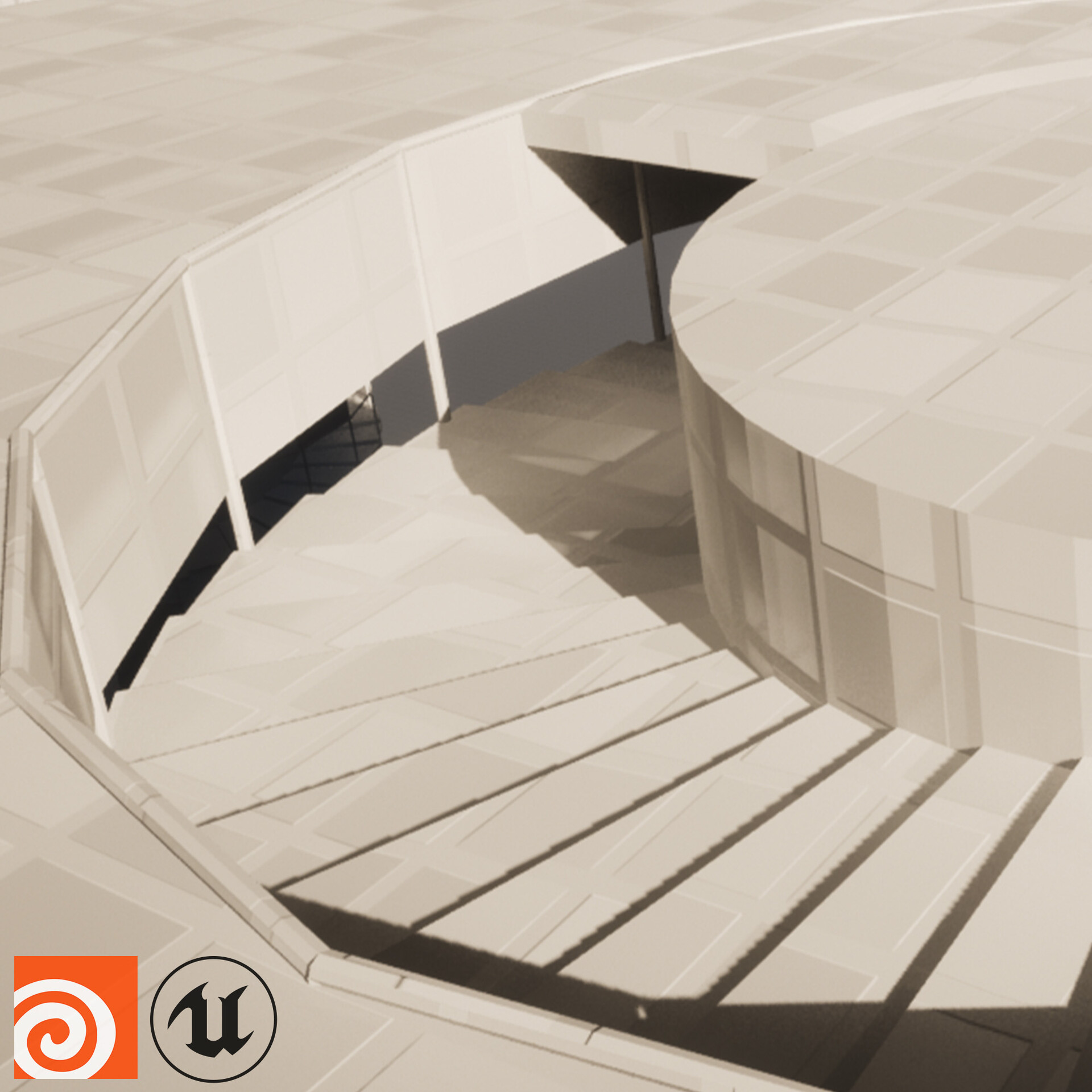 ArtStation - Procedural Spiral Staircase
