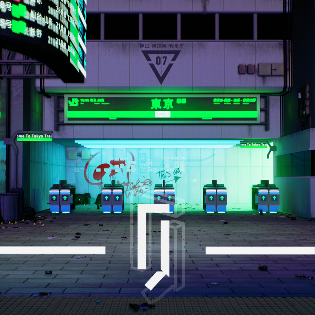 ArtStation - Cyber Train Station 3D Environemnt