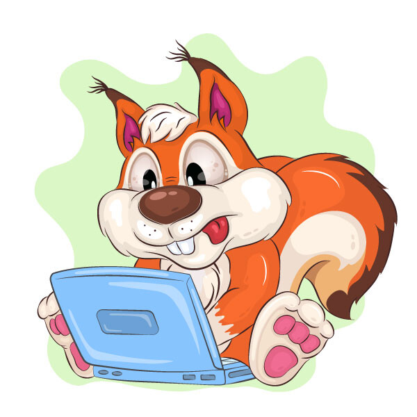 ArtStation - Cartoon Squirrel Hacker.