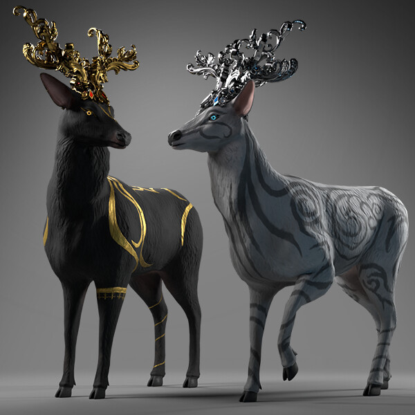 ArtStation - Fantasy Golden Deer