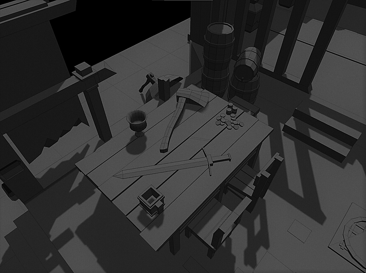 ArtStation - 3D Low poly Dungeon house