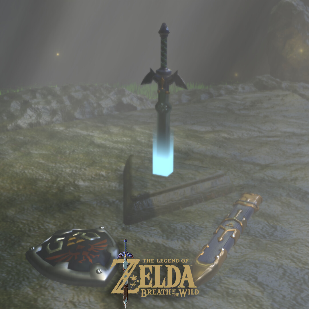 ArtStation - Legend of Zelda BotW - Master Sword Scene (Korok Forest)