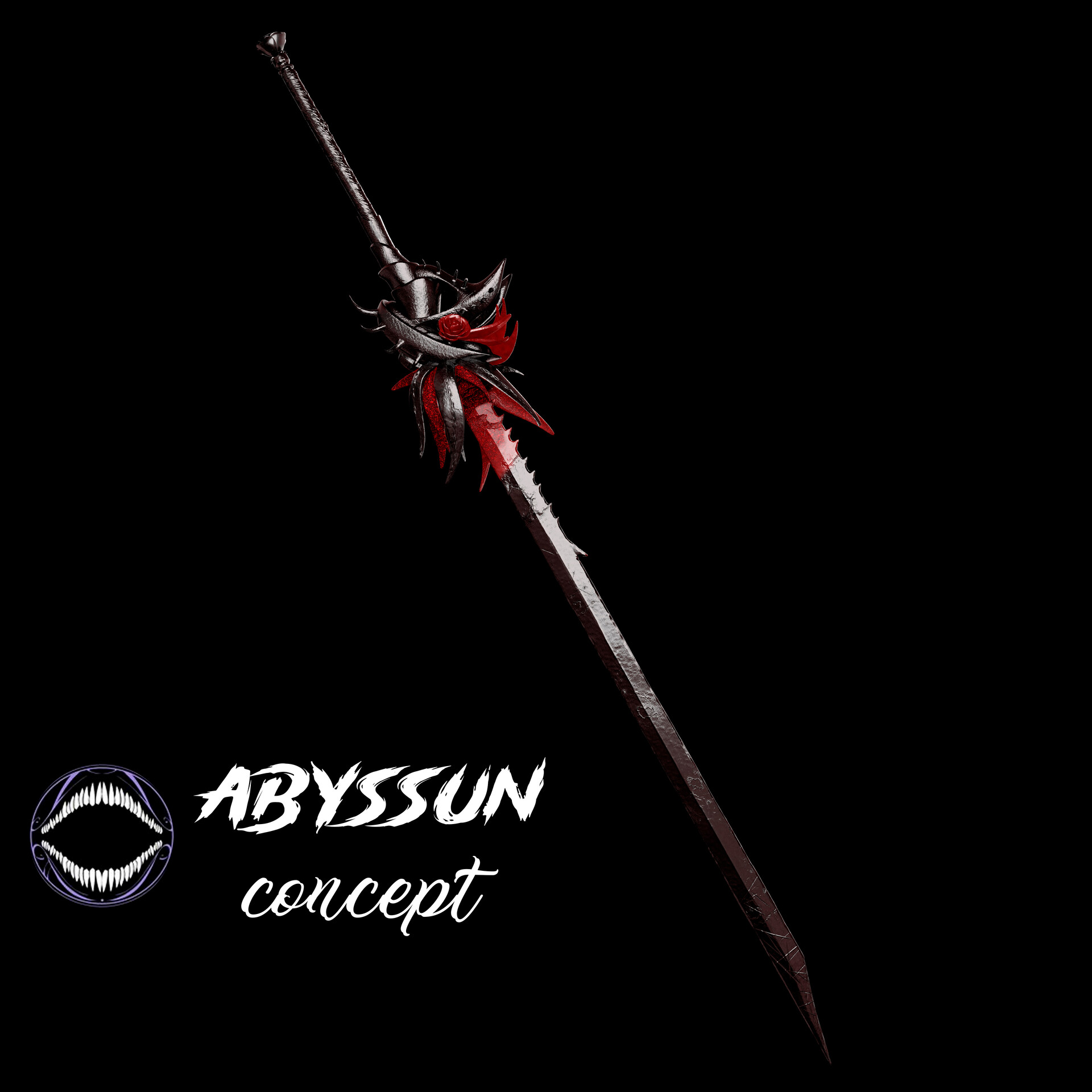 ArtStation - Bloody Iron Rose Sword - Abyssun