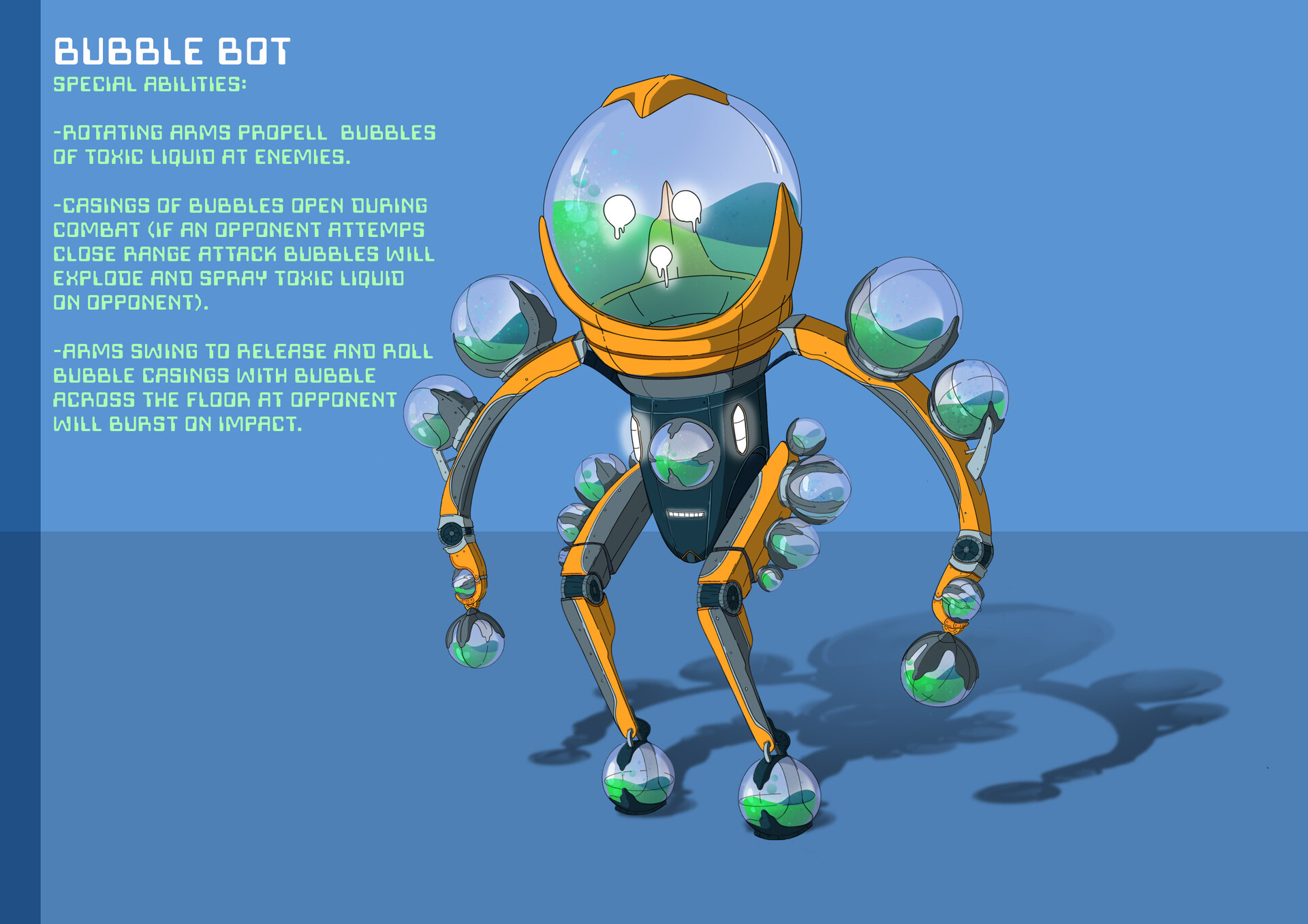 ArtStation - Bubble Bot: Bot Fighter design