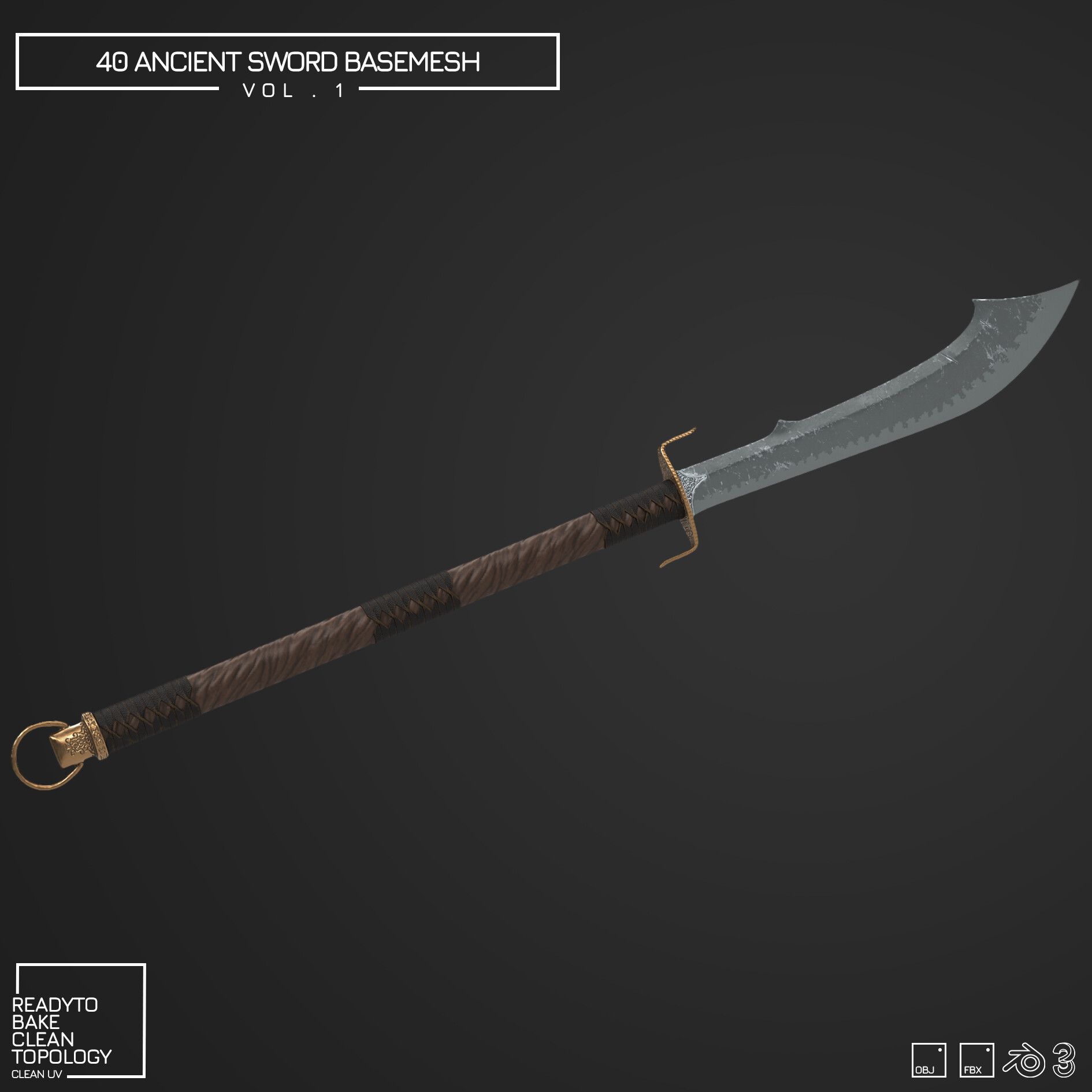 ArtStation - 40 Ancient sword basemesh
