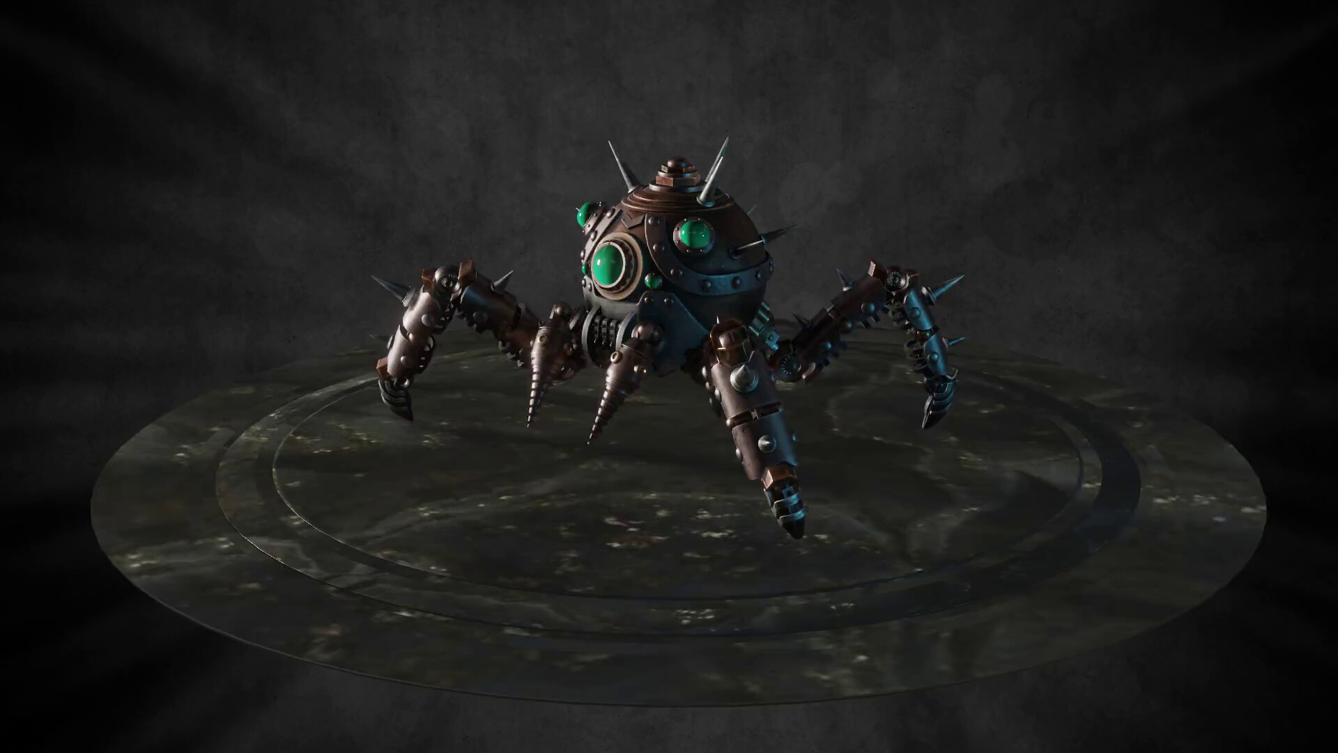 ArtStation - 3D four arm drill Robot Enemy