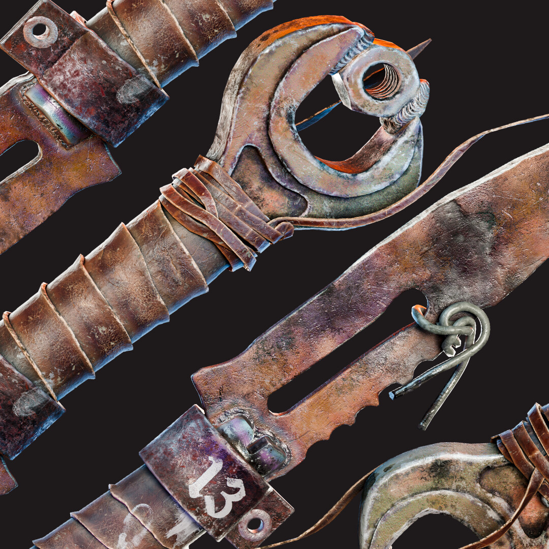ArtStation - Post apocalyptic knife gameready