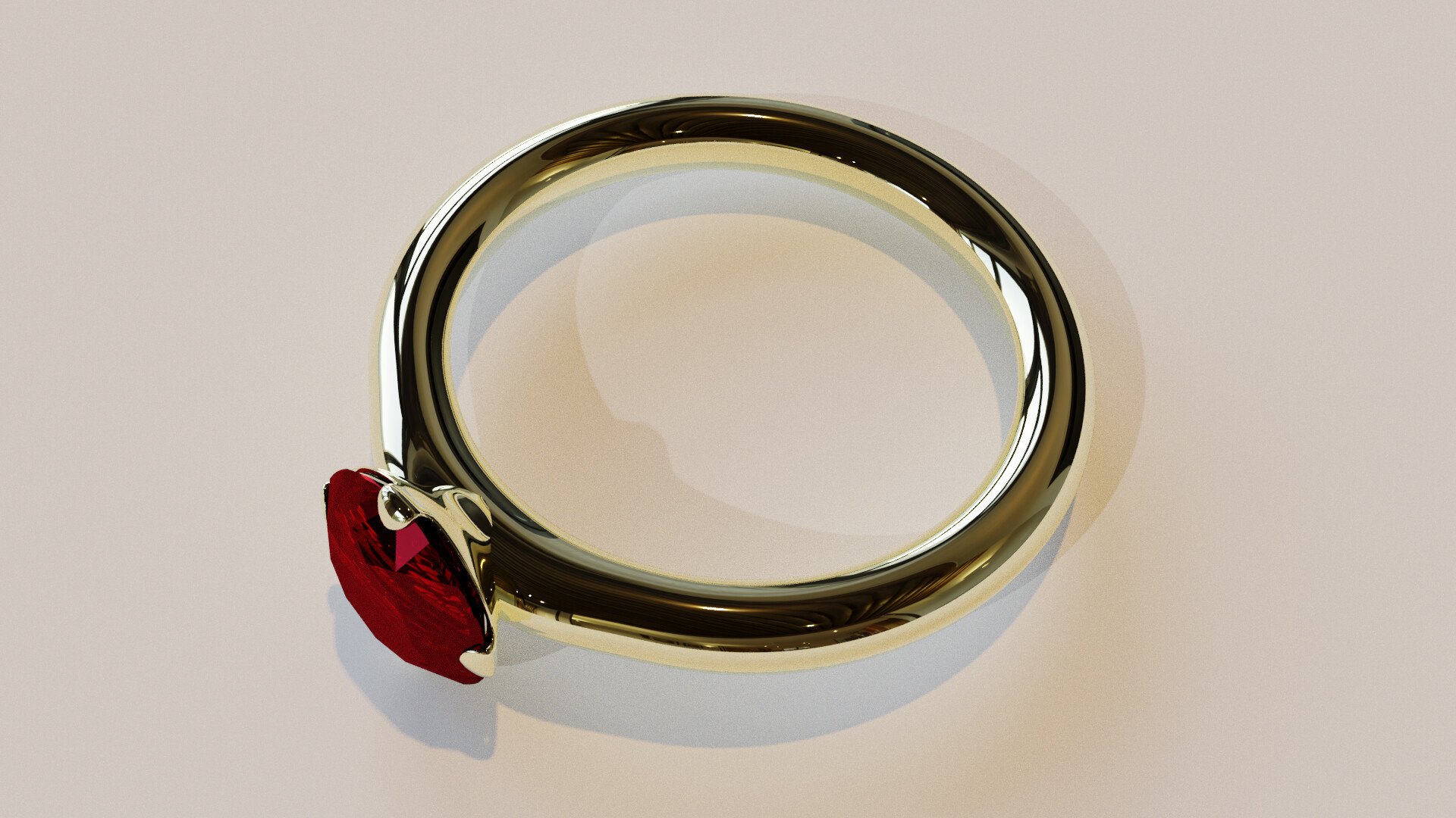 ArtStation - Golden Ring with Red Ruby Gemstone Render Photos