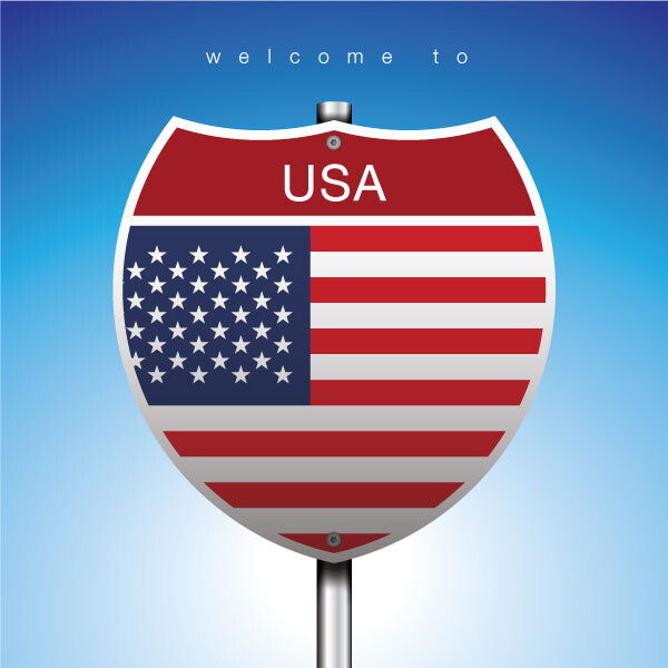 ArtStation - 50 ICON The City Label and Map of USA In American Signs Style.