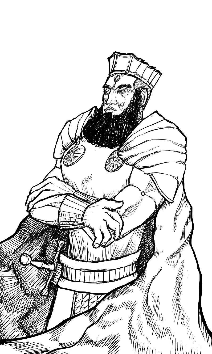 ArtStation - 4 - The Emperor card (Lineart)