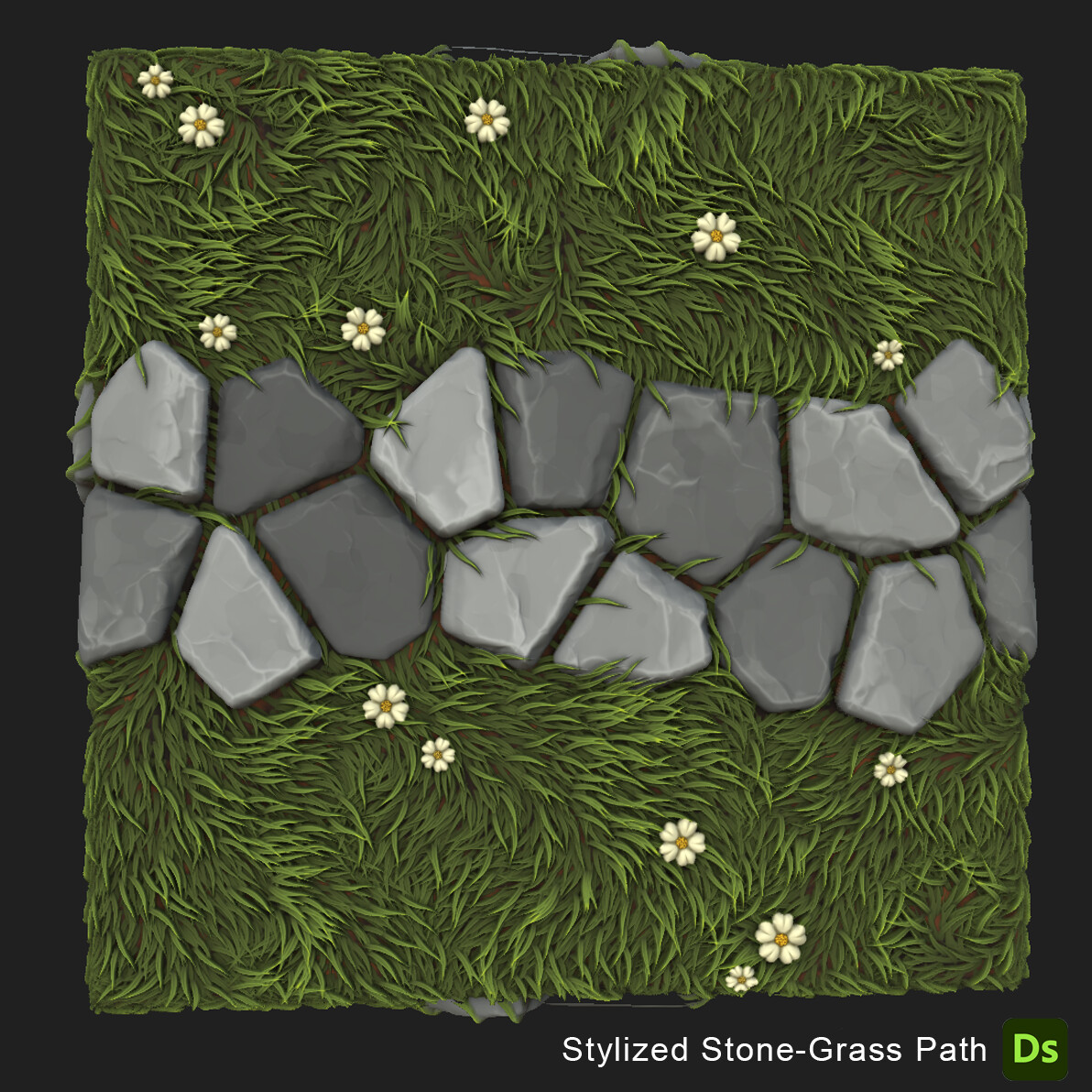 ArtStation - Stylized Stone-Grass Path