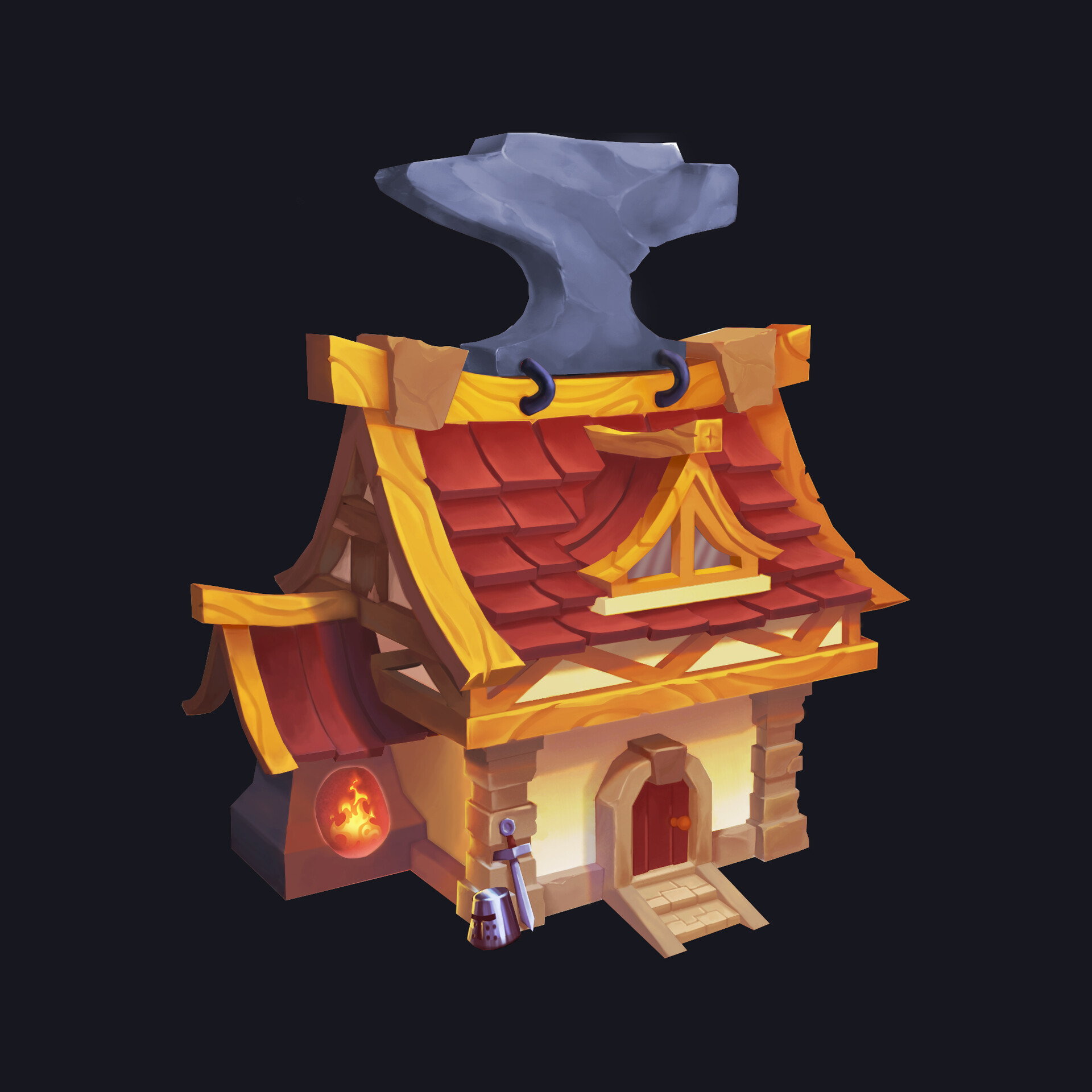 ArtStation - Blacksmith's level-up house
