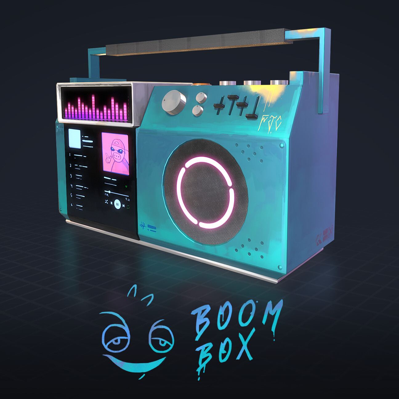 ArtStation - 3D Boombox Study