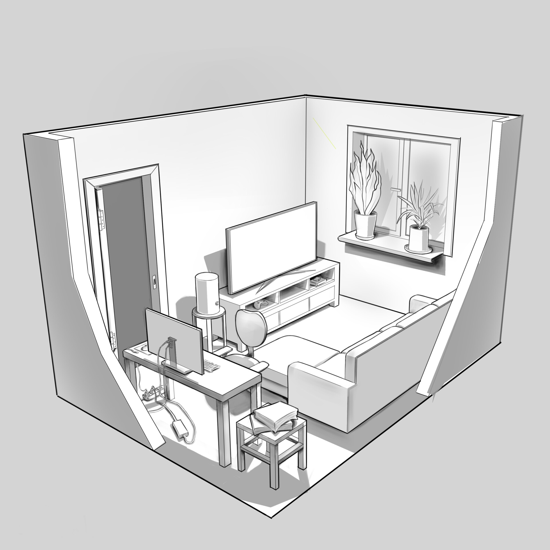 ArtStation - My room illustration