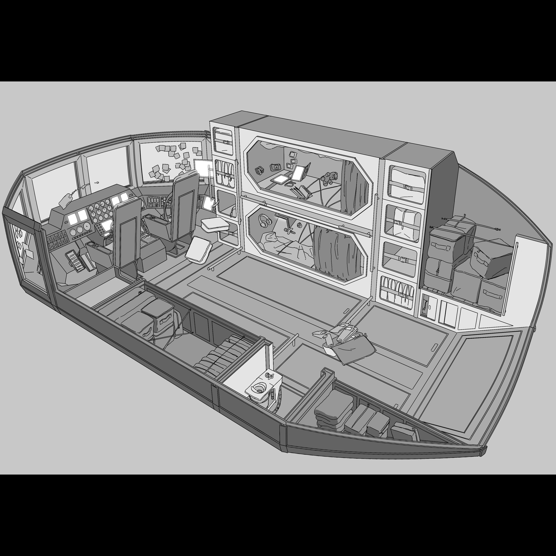 ArtStation - Space Freighter Crew Module