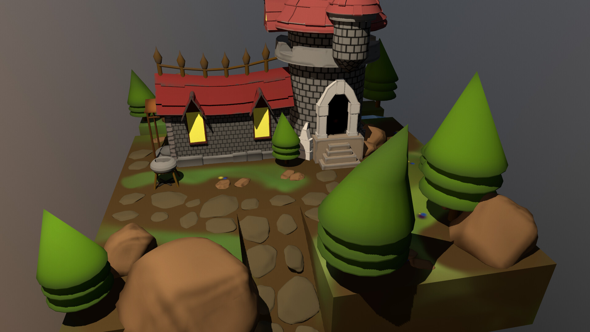 ArtStation - Sunset House Scene