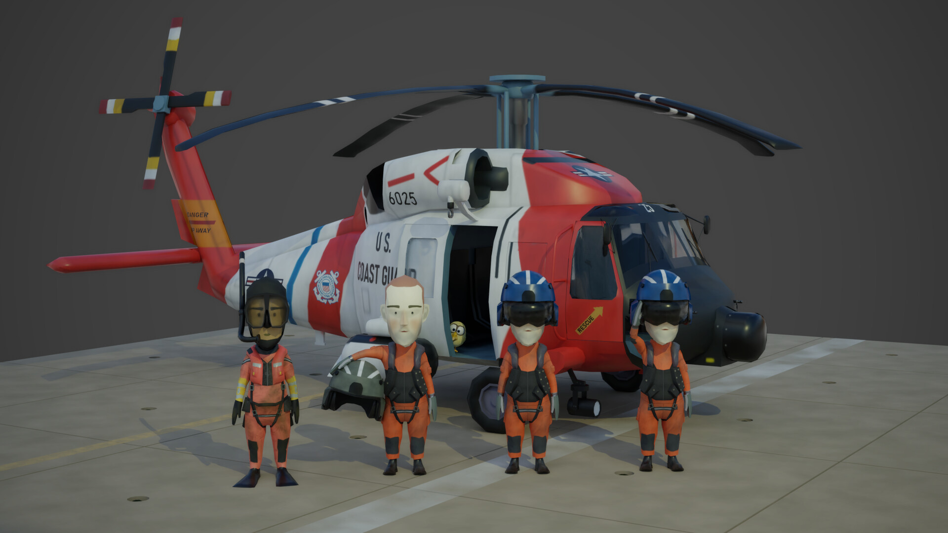 ArtStation - Coast Guard Helicopter Caricature