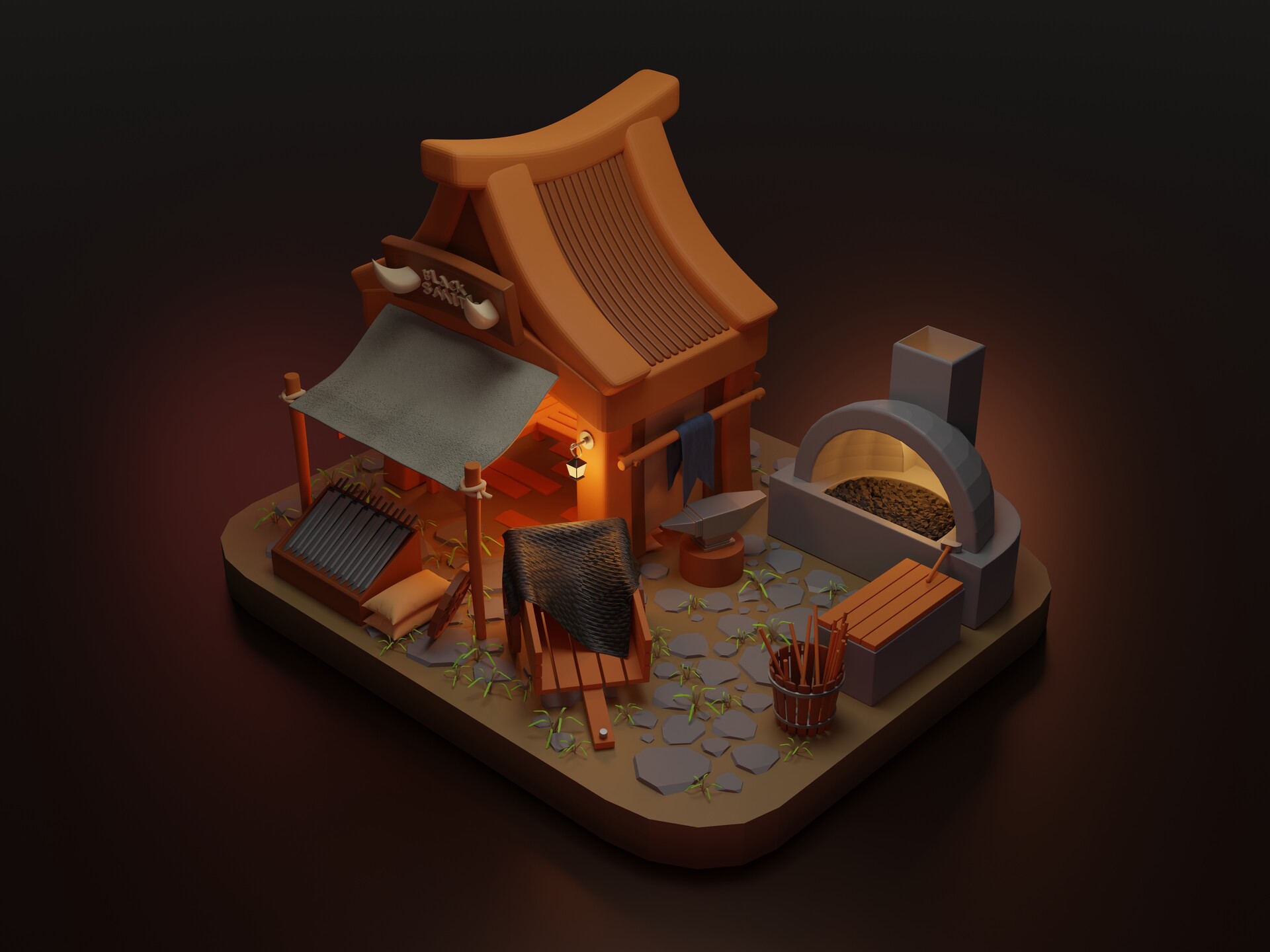 ArtStation - Low Poly Blacksmith