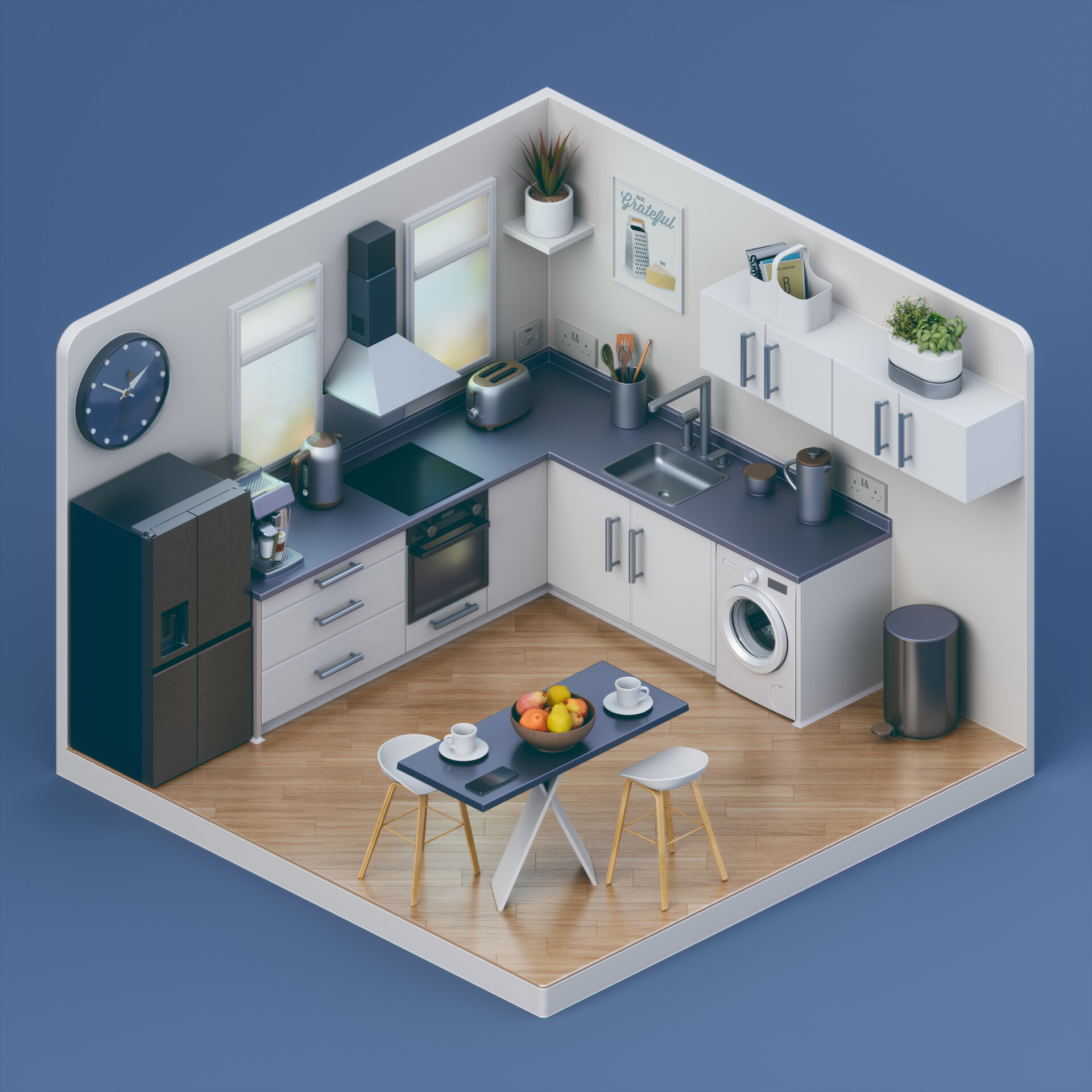 ArtStation - Isometric Room - Kitchen