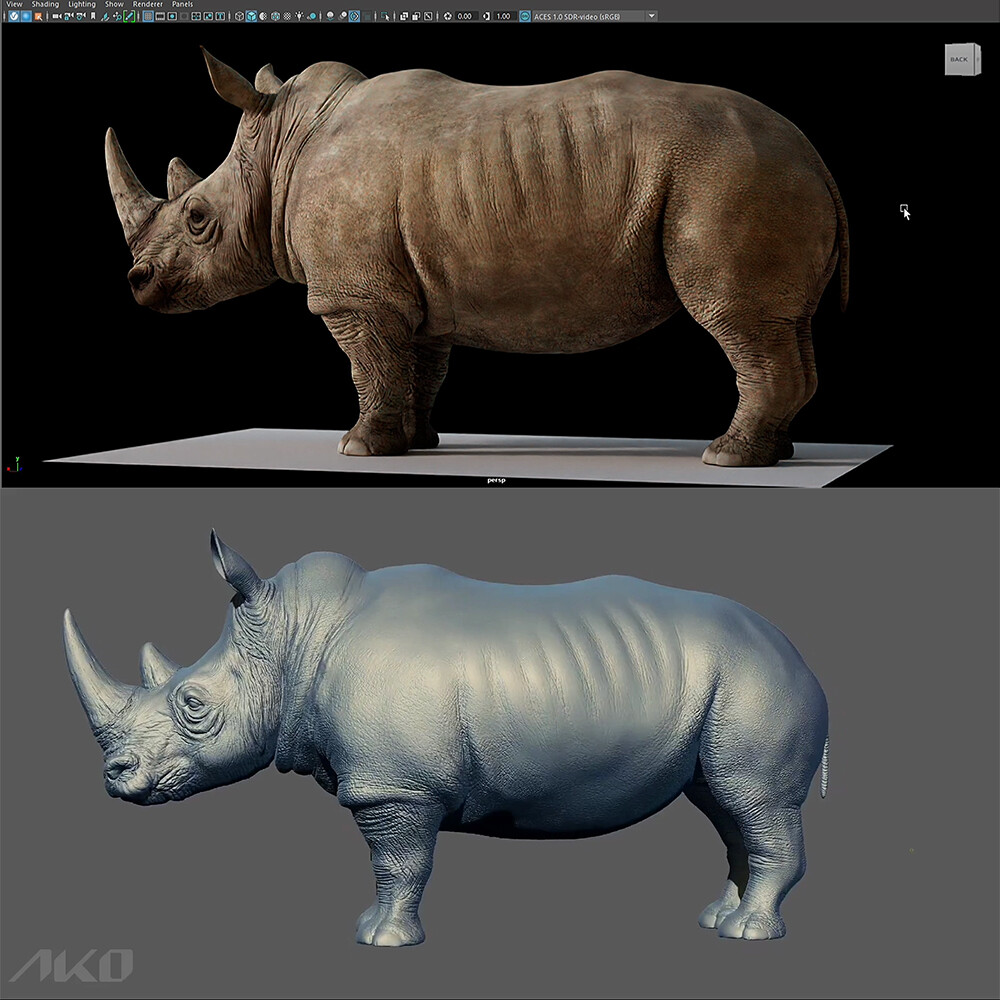 ArtStation - Rhinoceros 3d sculpting
