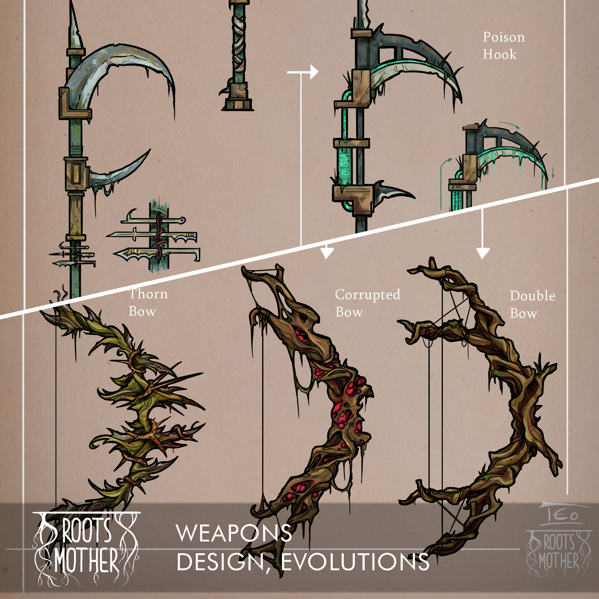 ArtStation - Roots Mother, props design, Weapons design, concept art.