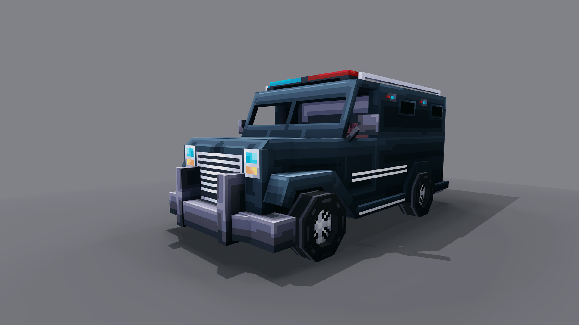 ArtStation - Swat van - minecraft 3d model (blockbench)
