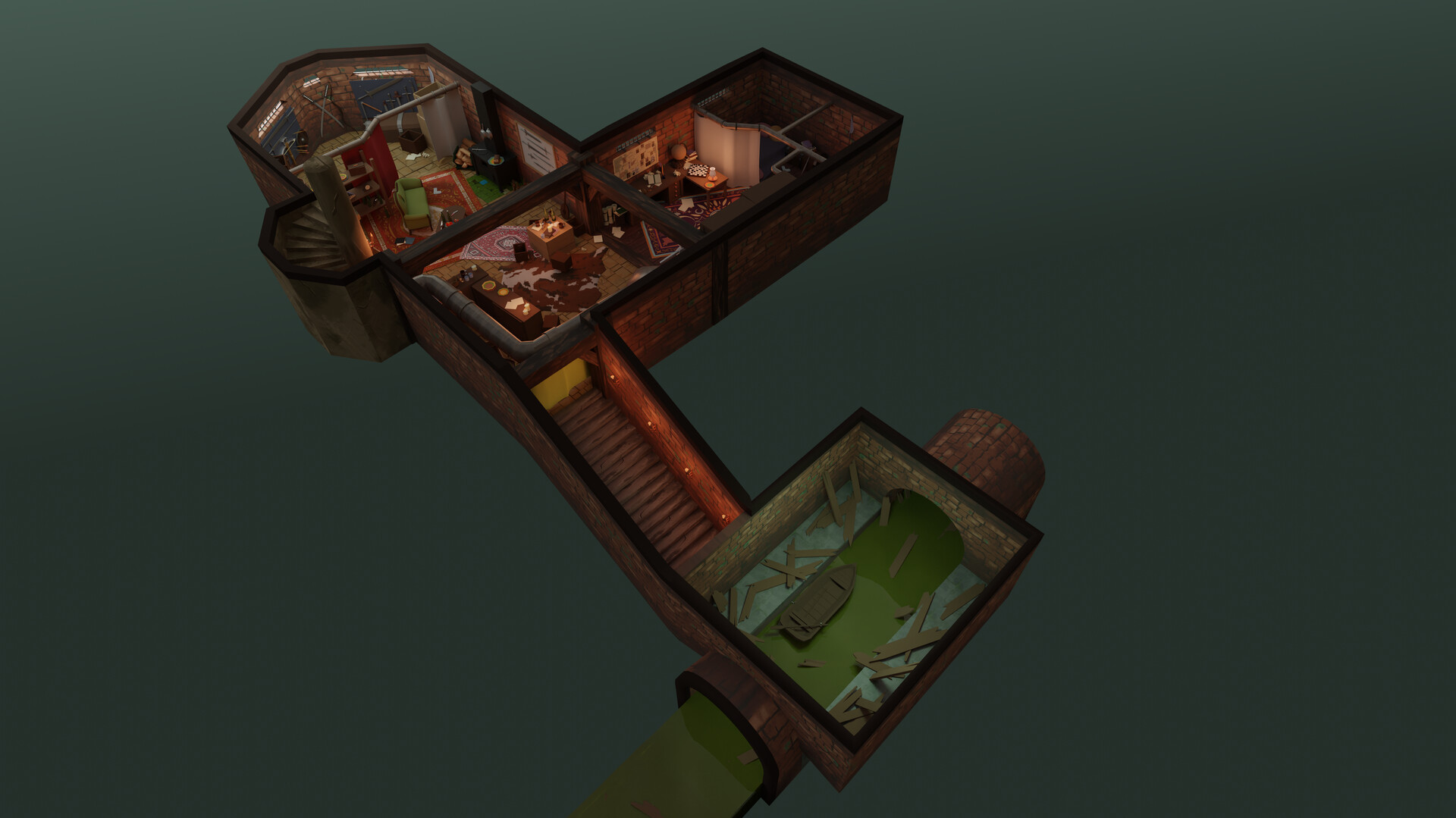 ArtStation - Assassin's Hideout - Low Poly Assets and Concept Art