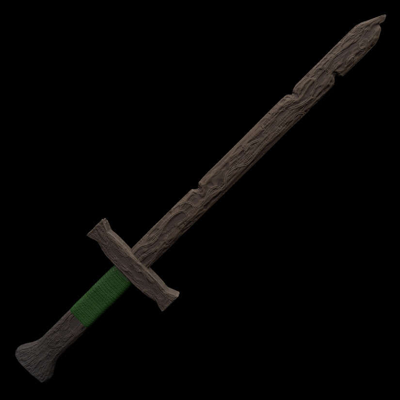 ArtStation - Stylized Wooden Long Sword