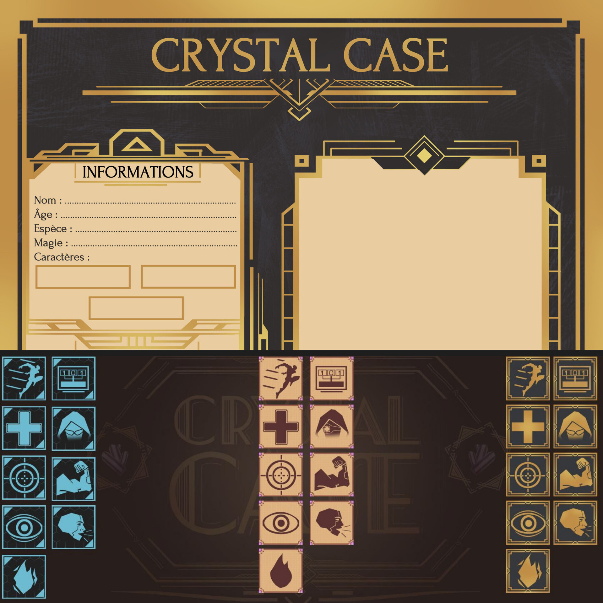 ArtStation - [2D School Project] - Tabletop RPG Project - Character sheet