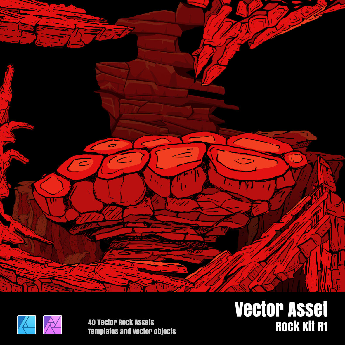 ArtStation - Rock Kit R1 (Vector Rock Templates)