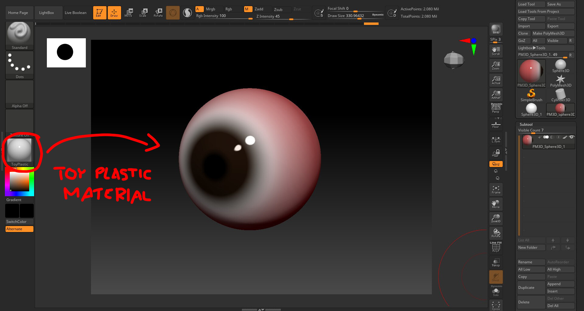 ArtStation - Easy eyeball tutorial for Zbrush render preview