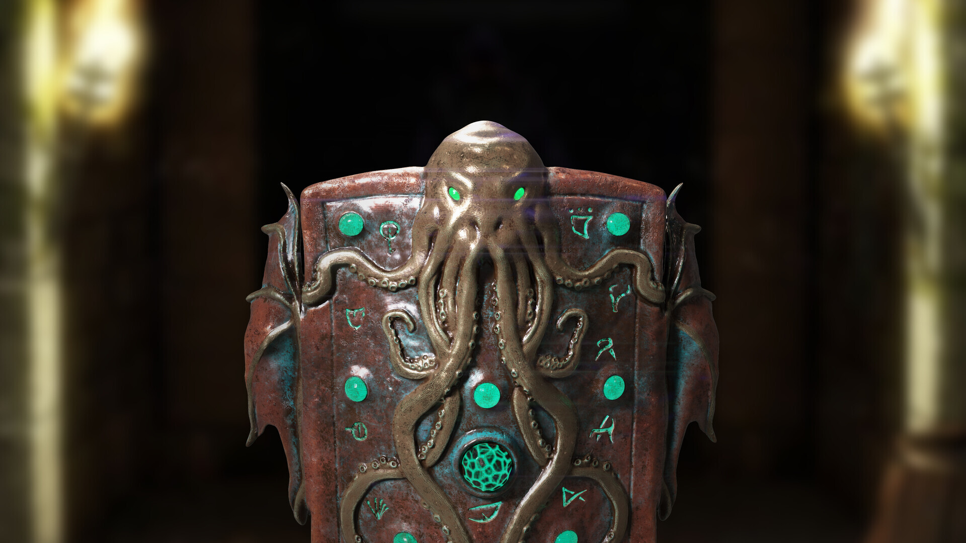 ArtStation - Lovecraftian Shield - "Cuthulu's Protectorate"