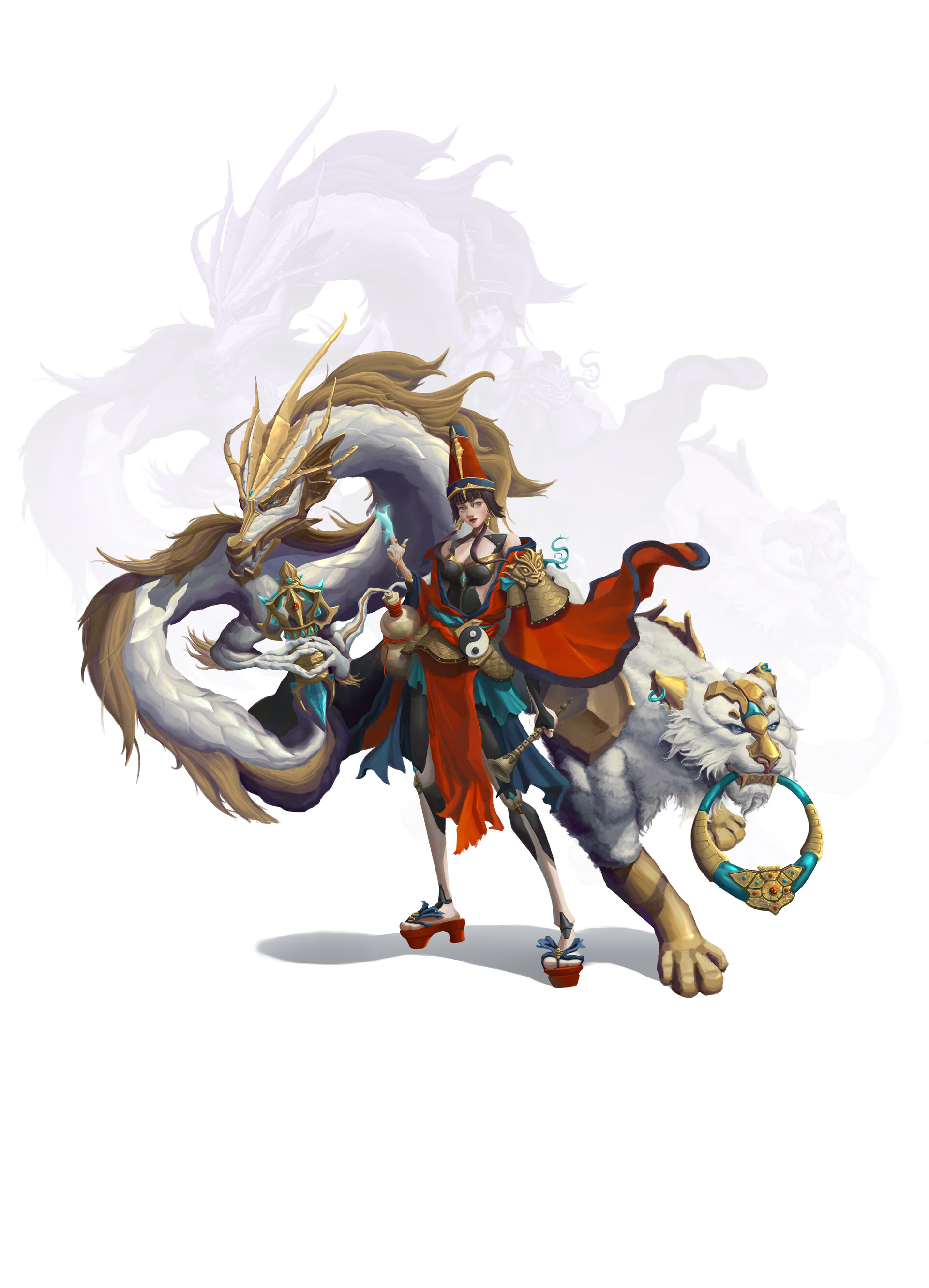 ArtStation - Dragon and tiger summon Taoist
