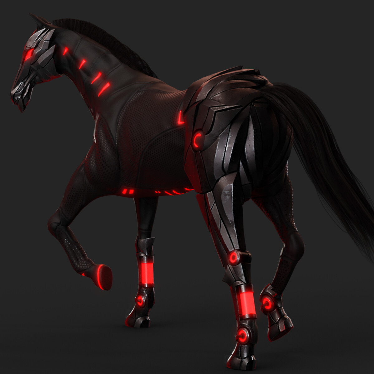 ArtStation - Red Mecha Horse