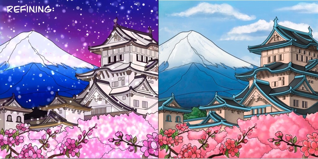 ArtStation - Refining illustration for Coloring books app