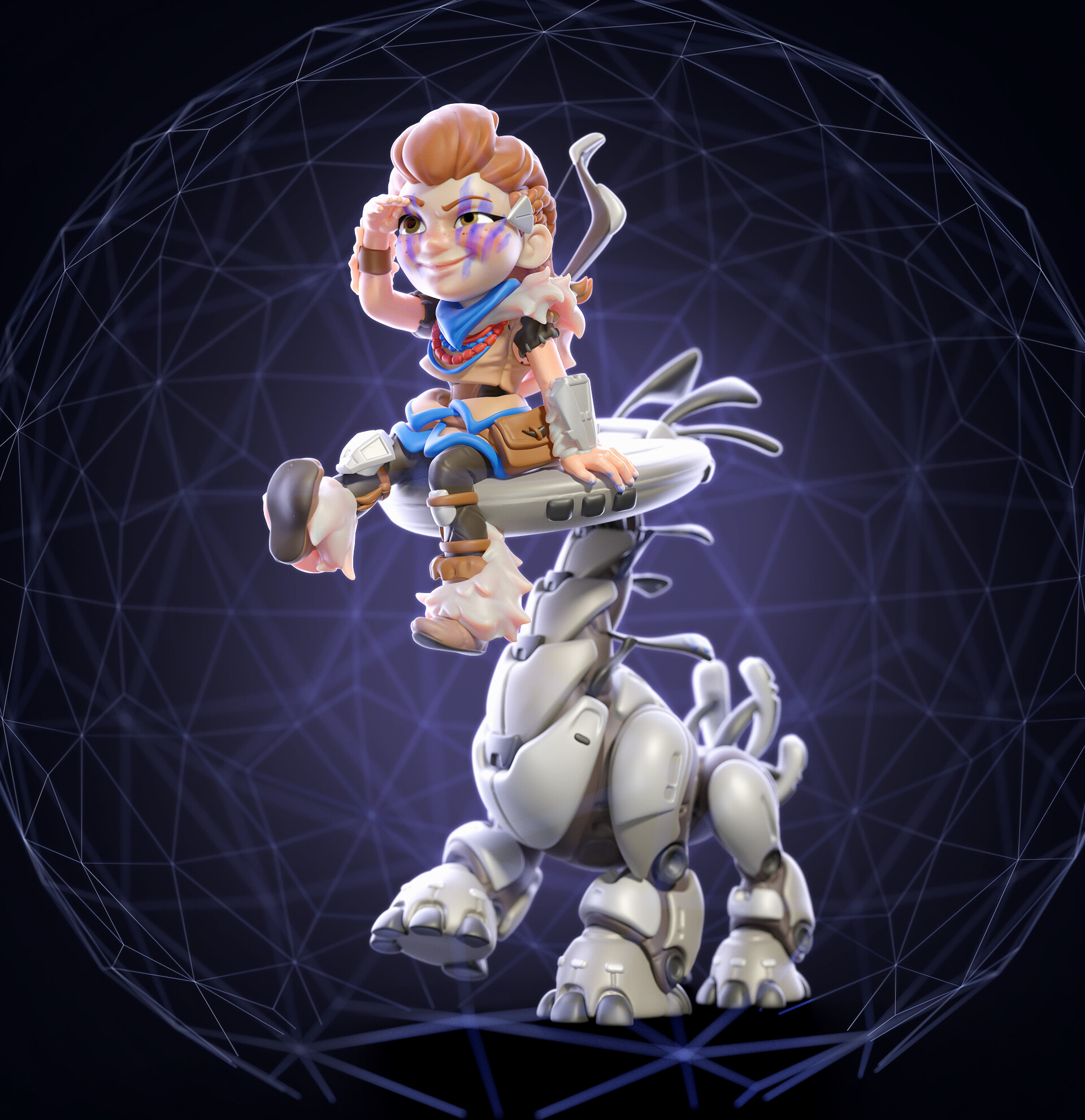 ArtStation - Stylized Aloy and Tallneck - Horizon fan art