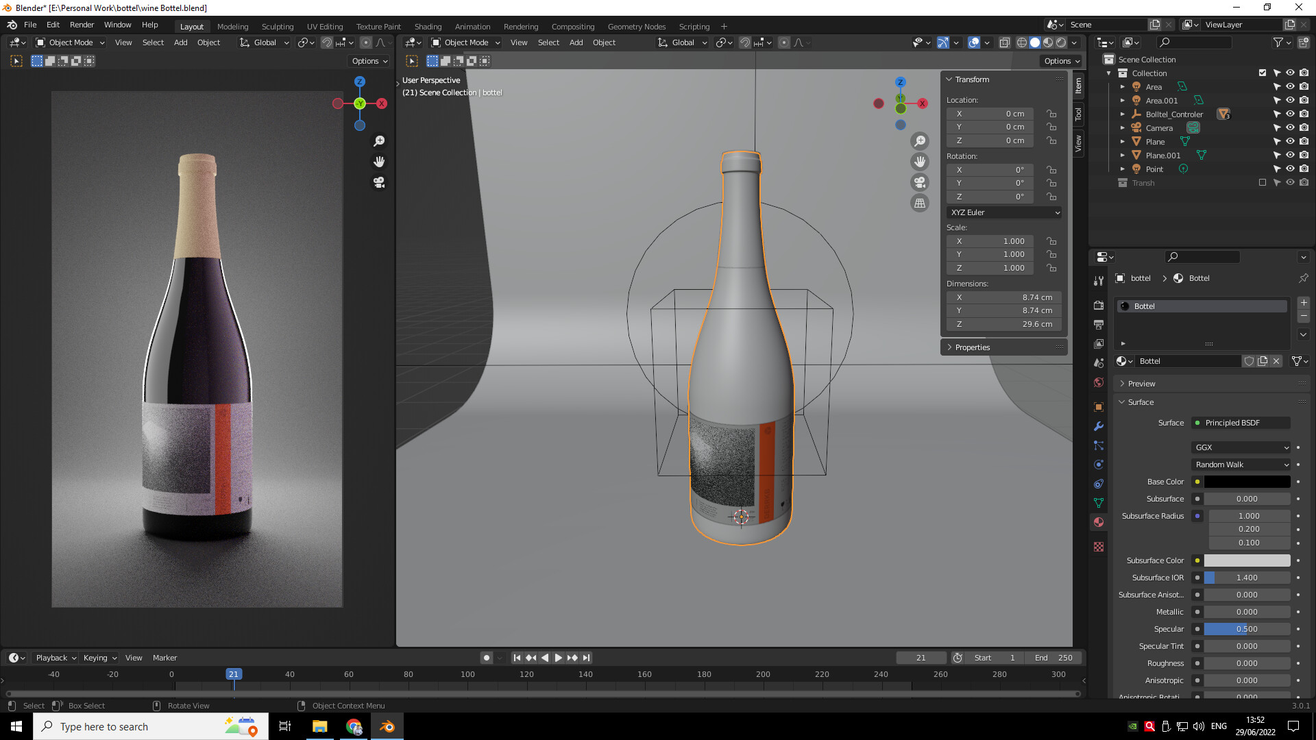 ArtStation - Wine Bottle