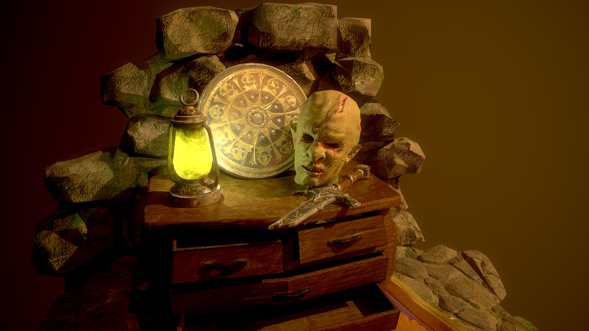 ArtStation - Stylized Medieval Trophy Table