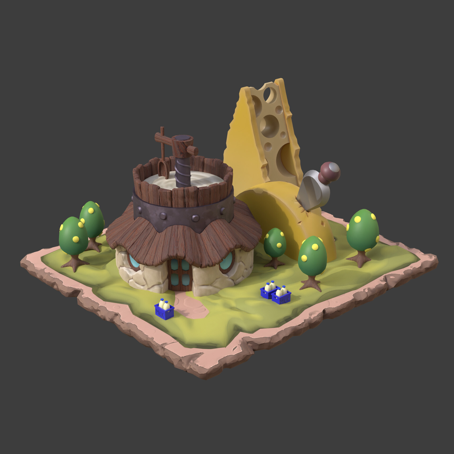 ArtStation - Stylized Cheese Factory