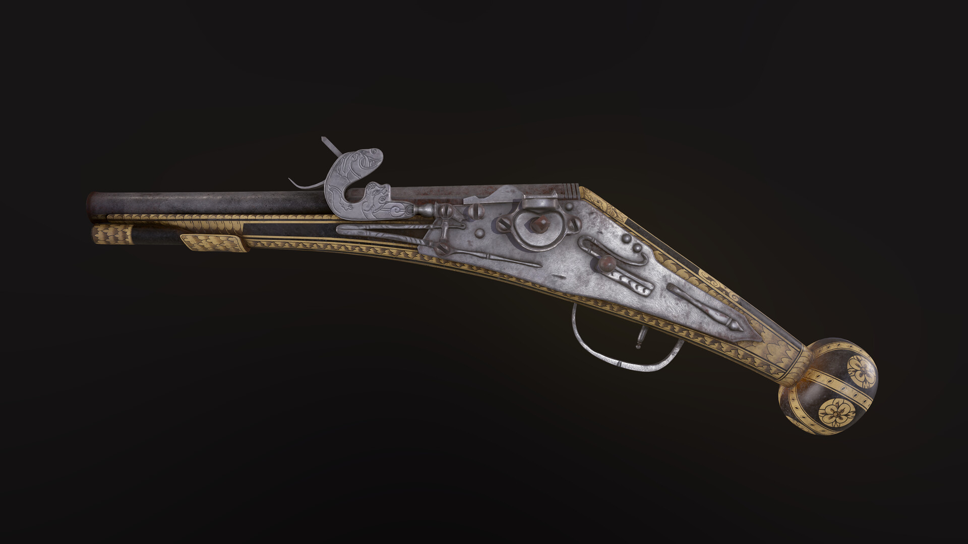 ArtStation - A Fine German 32-bore wheel-lock Pistol