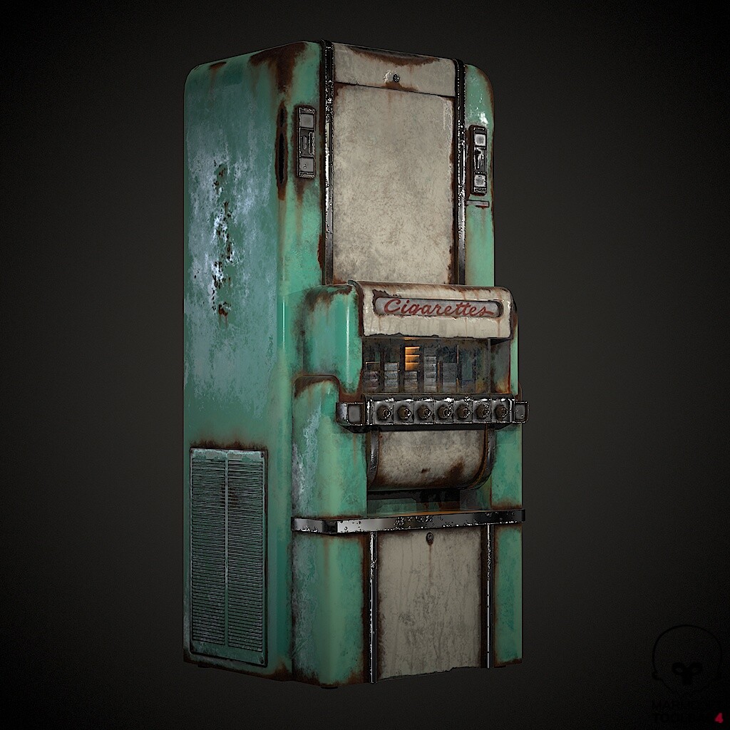 ArtStation - Early 50s National Vendors Model 9M Cigarette Machine.