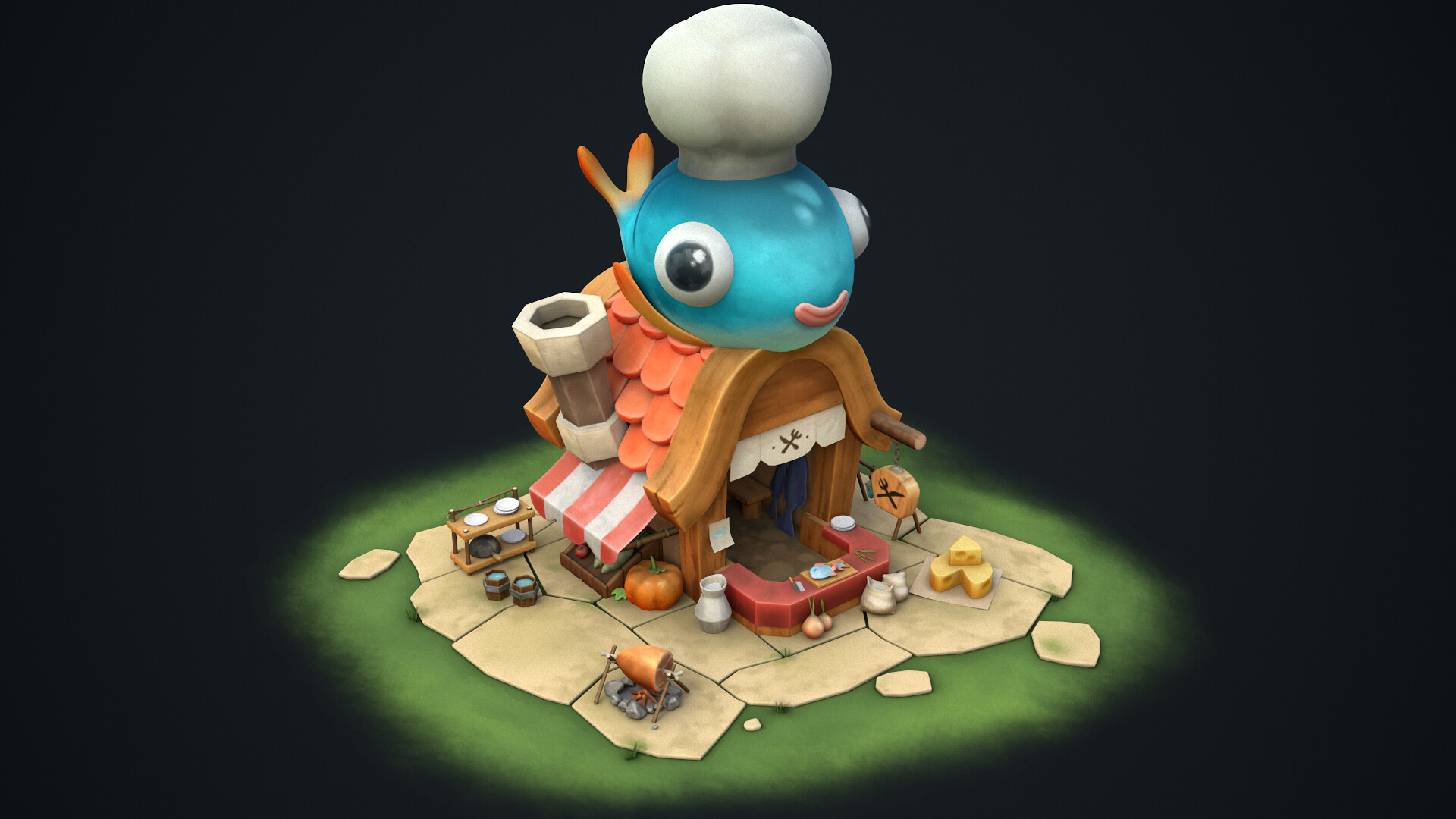 ArtStation - Fish shop Building