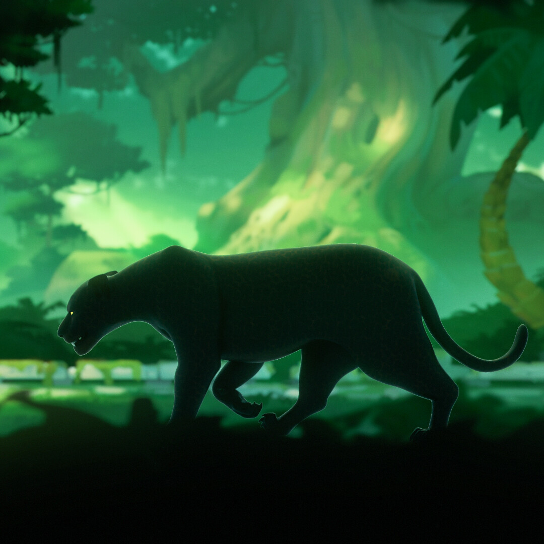 ArtStation - Black panther Quadruped animation walk