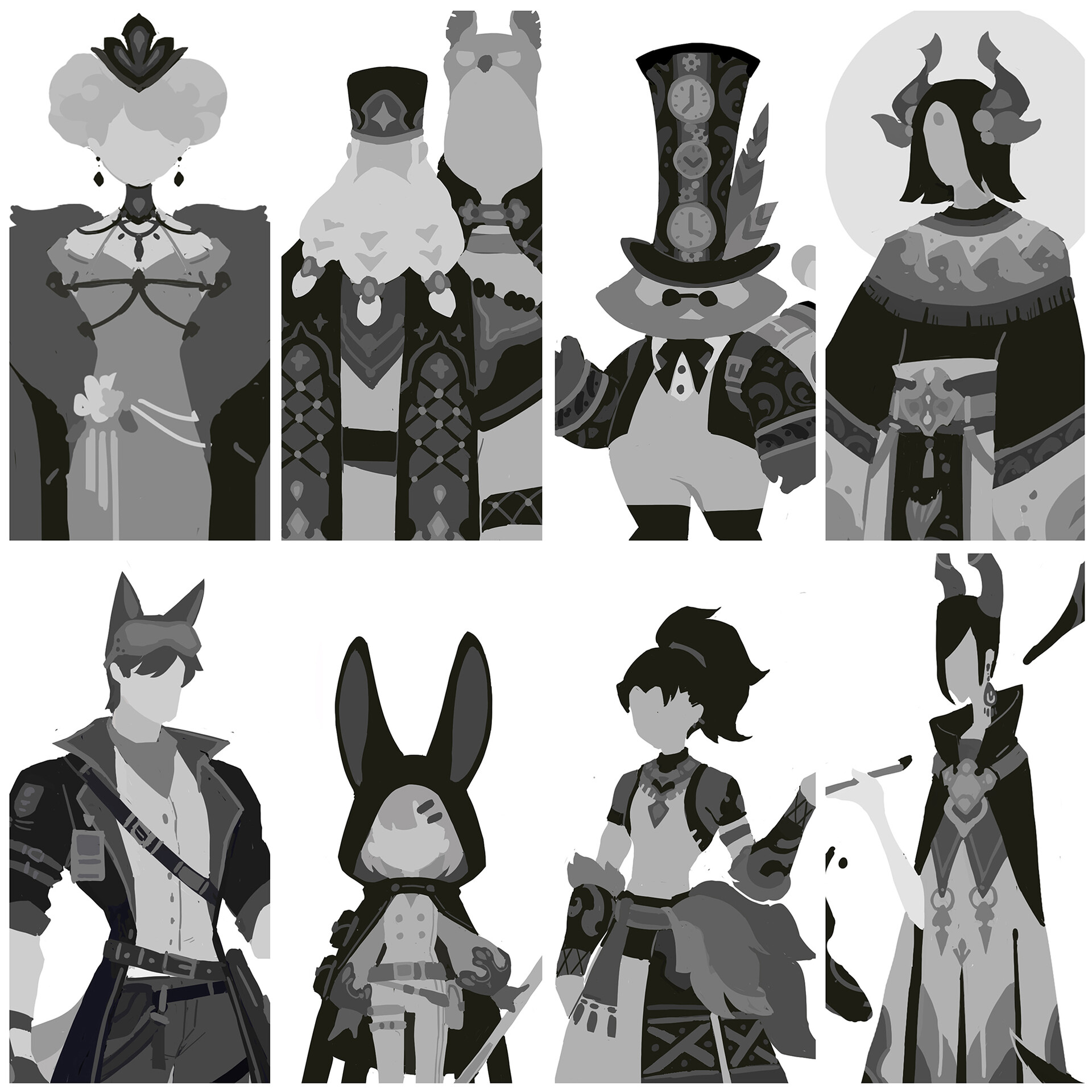 ArtStation - Different Body Shape Characerts with weapon