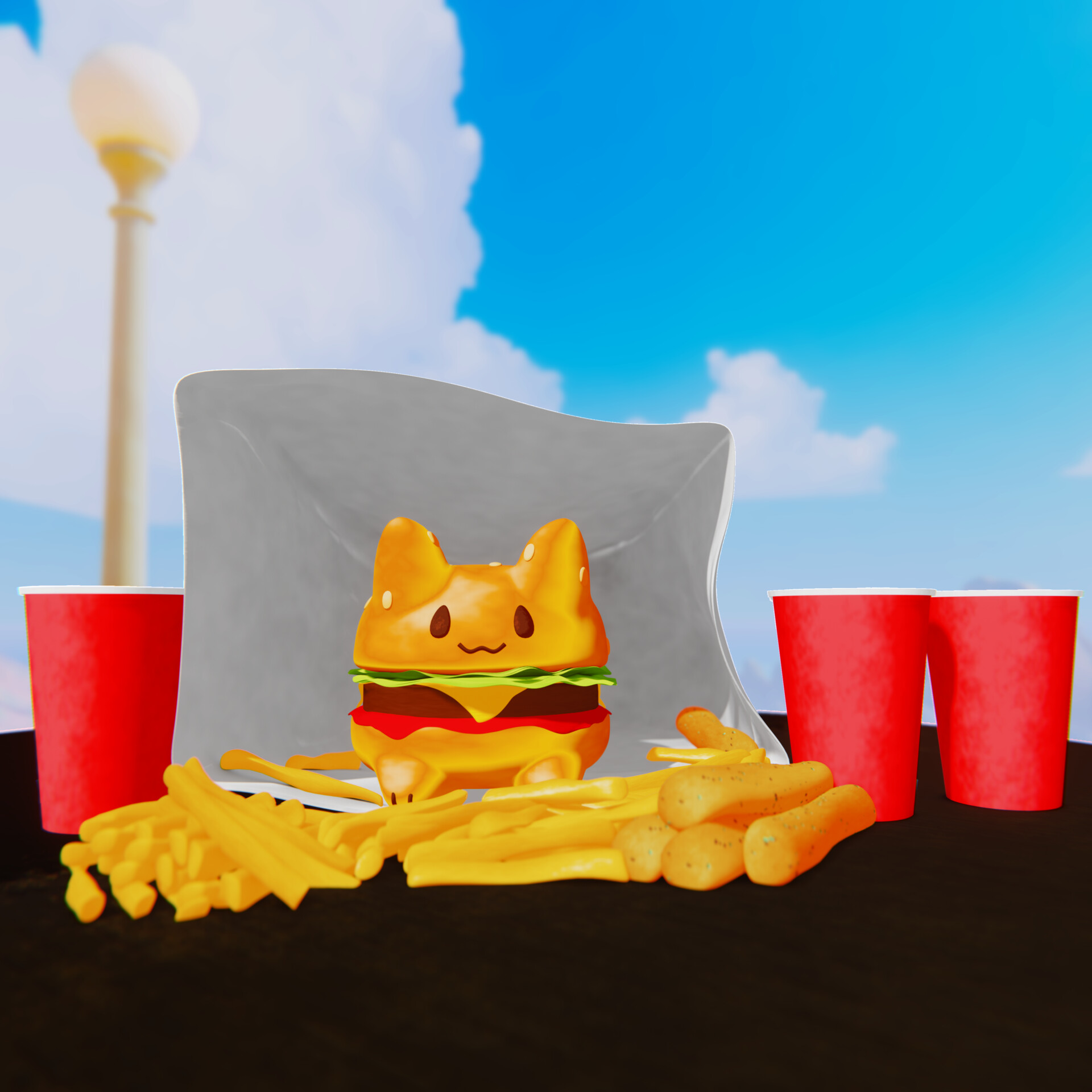 ArtStation - Burger Cat