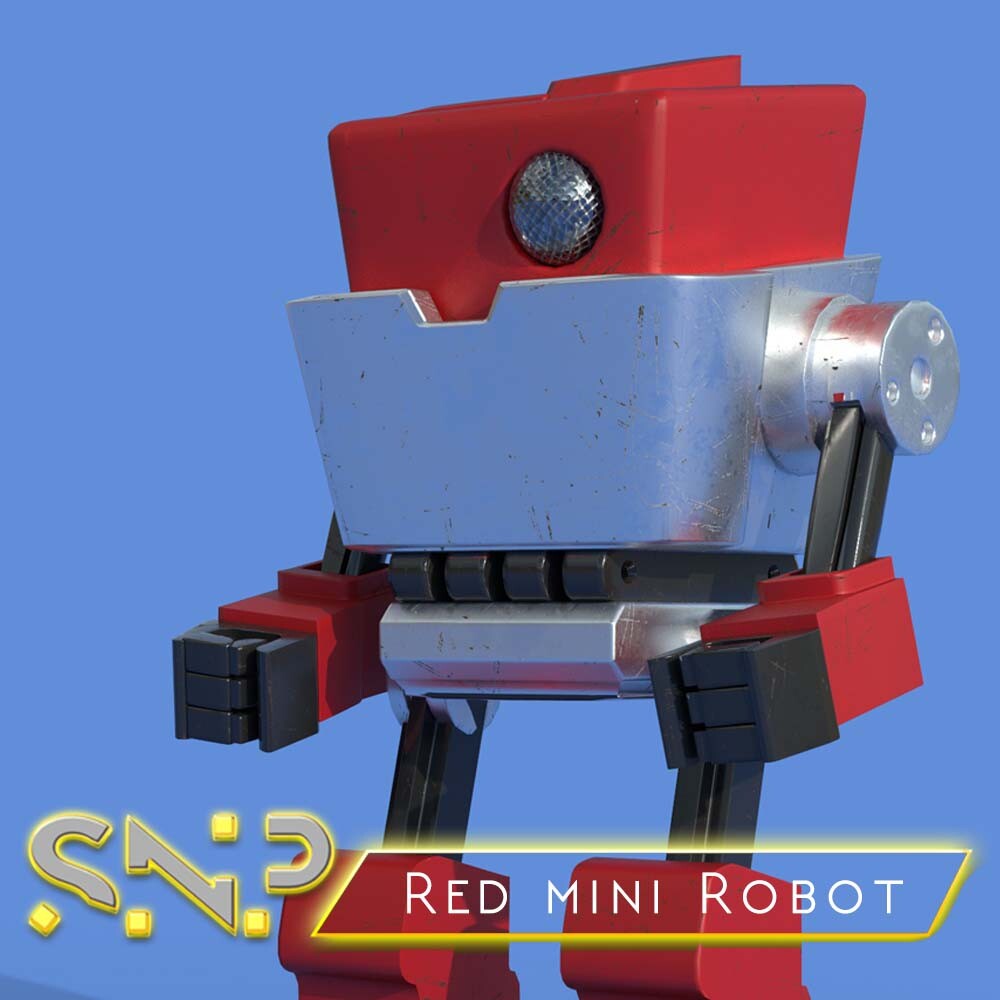 ArtStation - Red silver eye robot