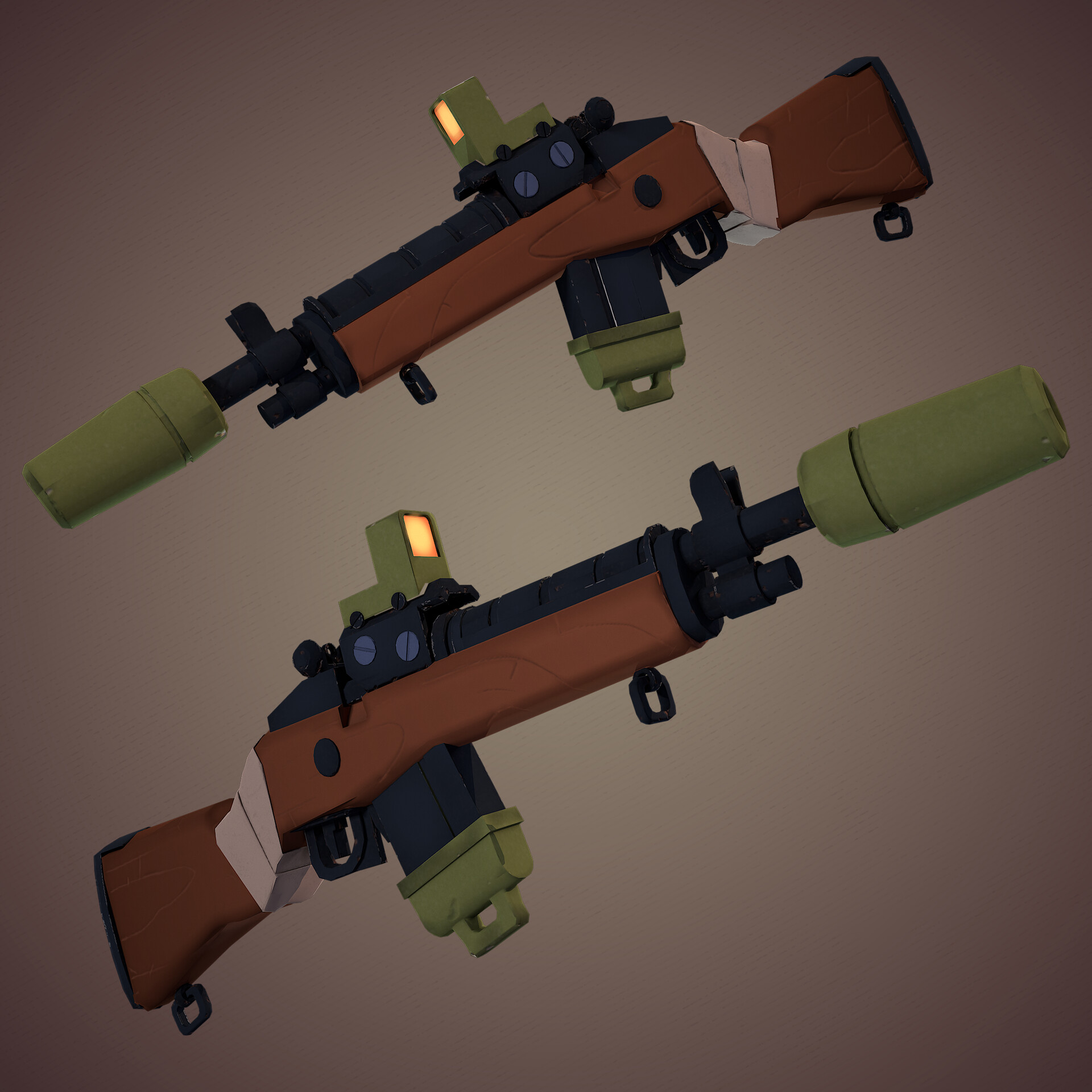 ArtStation - Stylized & Modernized Rifle