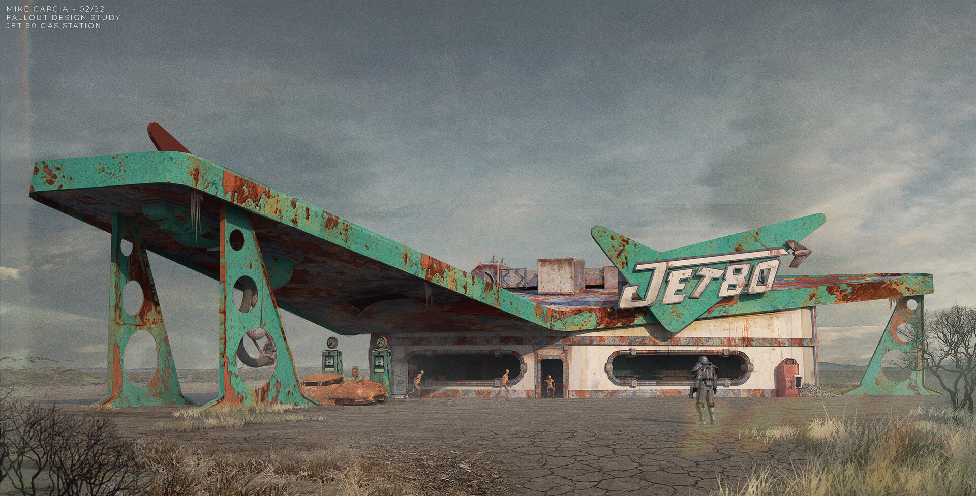 ArtStation - Design Study - Fallout gas station