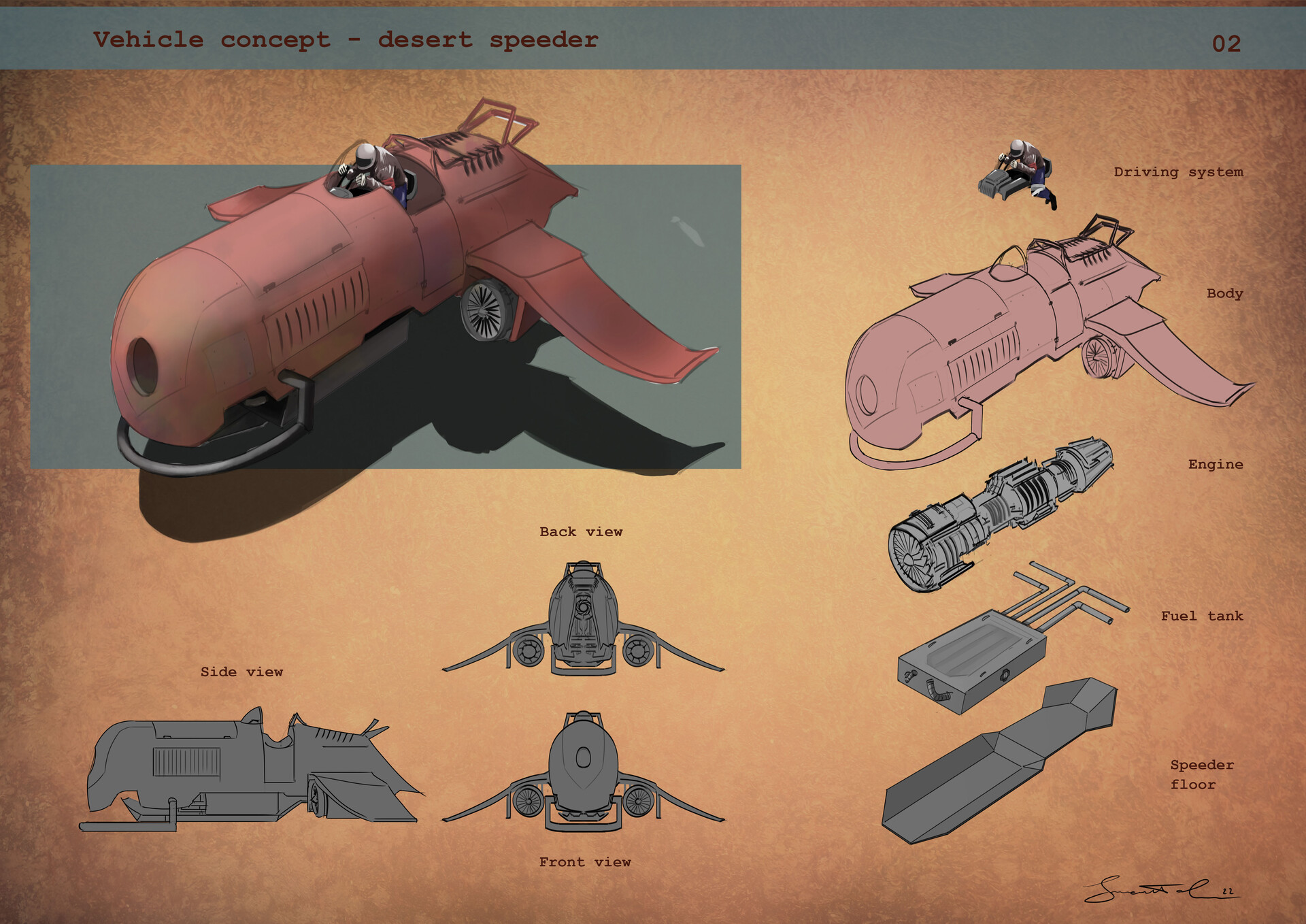 ArtStation - Rusty Sand Speeder Concept.
