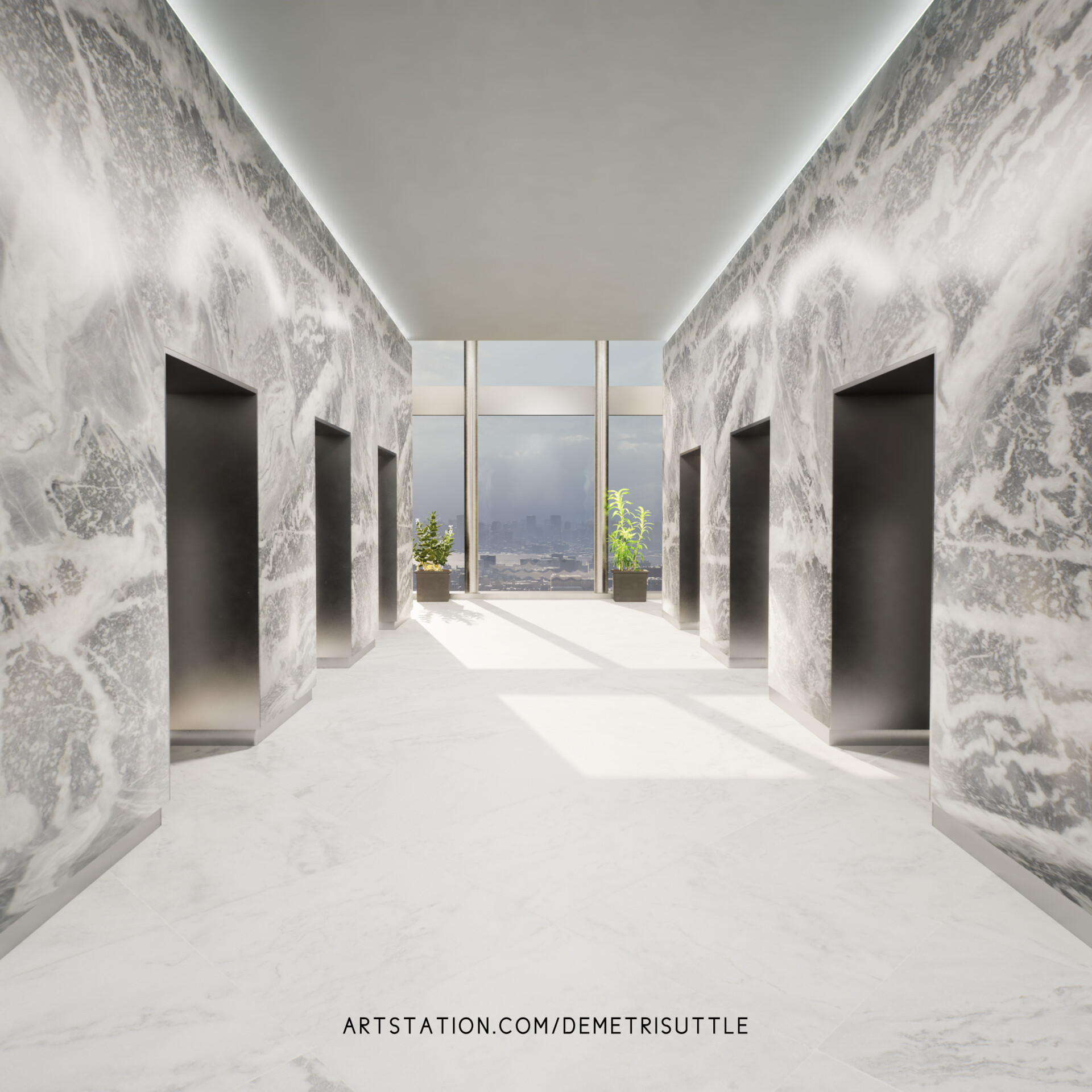 ArtStation - Hotel Elevator Landing in UE5
